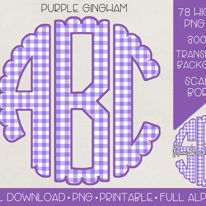 Purple Gingham - Etsy