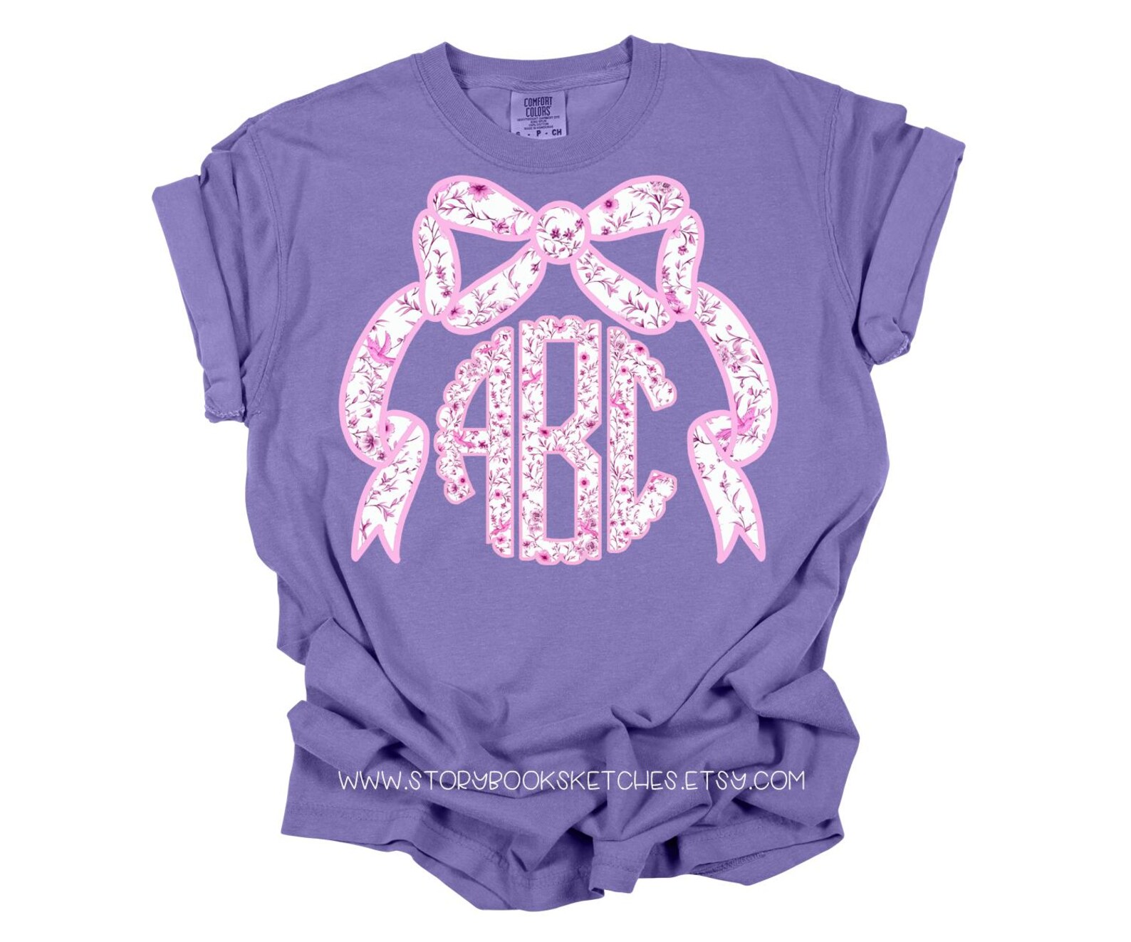 Pink Bird Toile Monogram With Pink Bow PNG | Digital Download | Pink ...