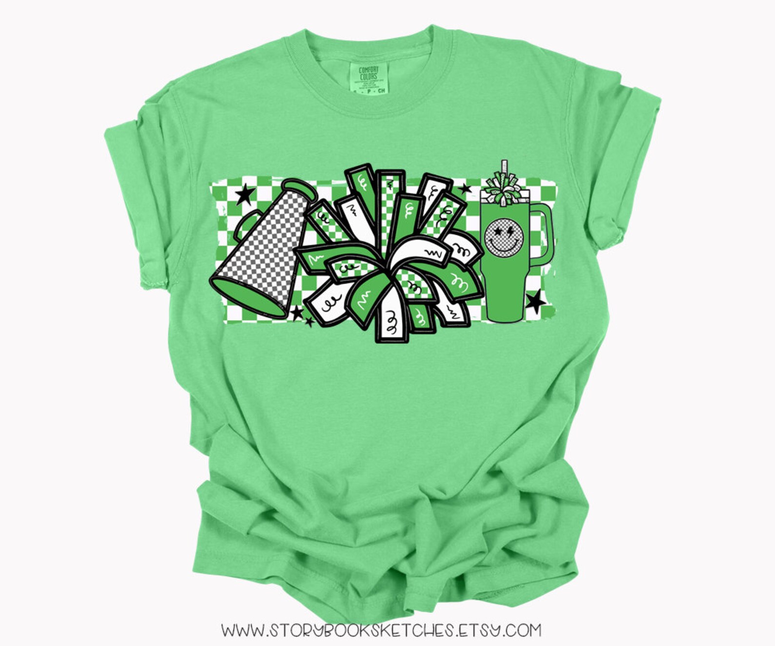 Green & White Cheer PNG | Digital Download | Green Cheerleading PNG ...