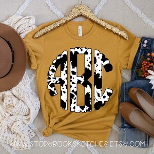 Cow Print Monogram PNG | Digital Download | Cow Print Splatter PNG ...