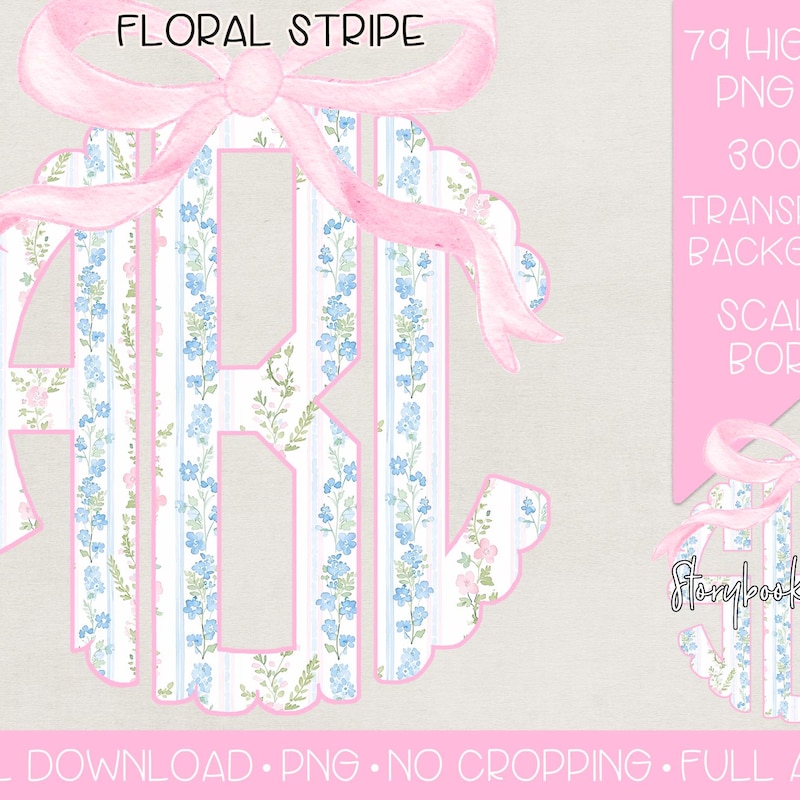 Bow Monogram - Etsy