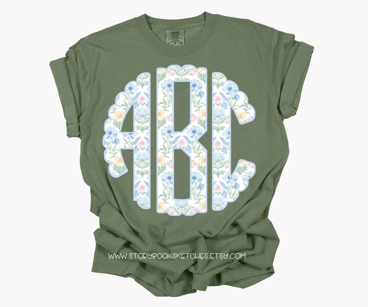 Granny's Garden Monogram PNG | Digital Download | Grandmillennial ...