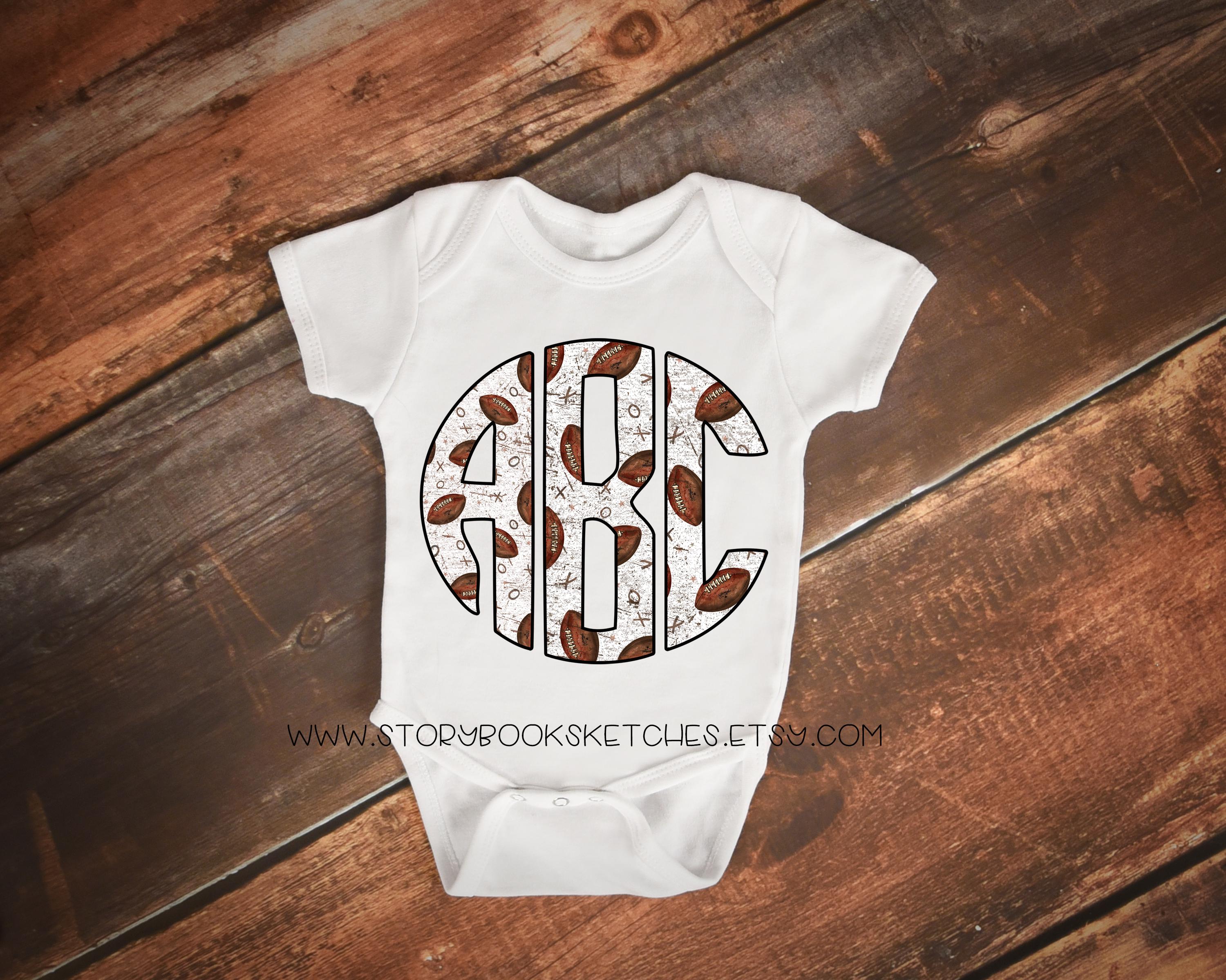 Boys Grunge Football Circle Monogram PNG | Digital Download | Full ...