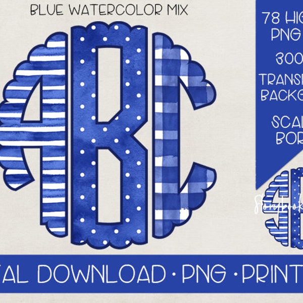 Royal Blue Monogram - Etsy