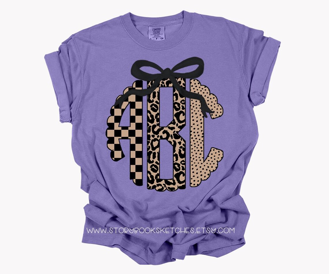 Tan Wild Checker Blend Mix Monogram PNG | Digital Download | Leopard ...