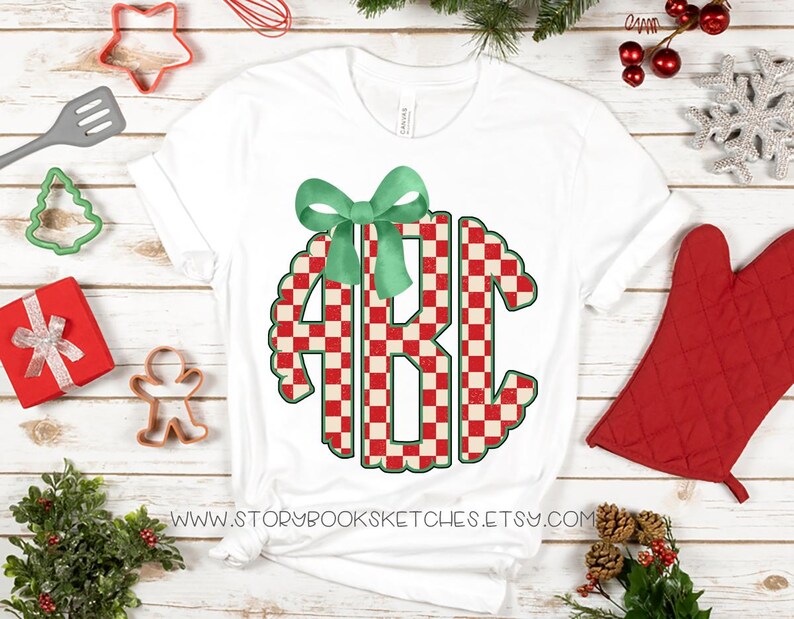 Holiday Checker Monogram PNG | Digital Download | Christmas Checker ...