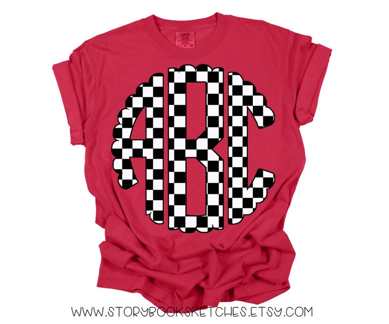 Black and White Checkered Monogram PNG | Digital Download | Black ...
