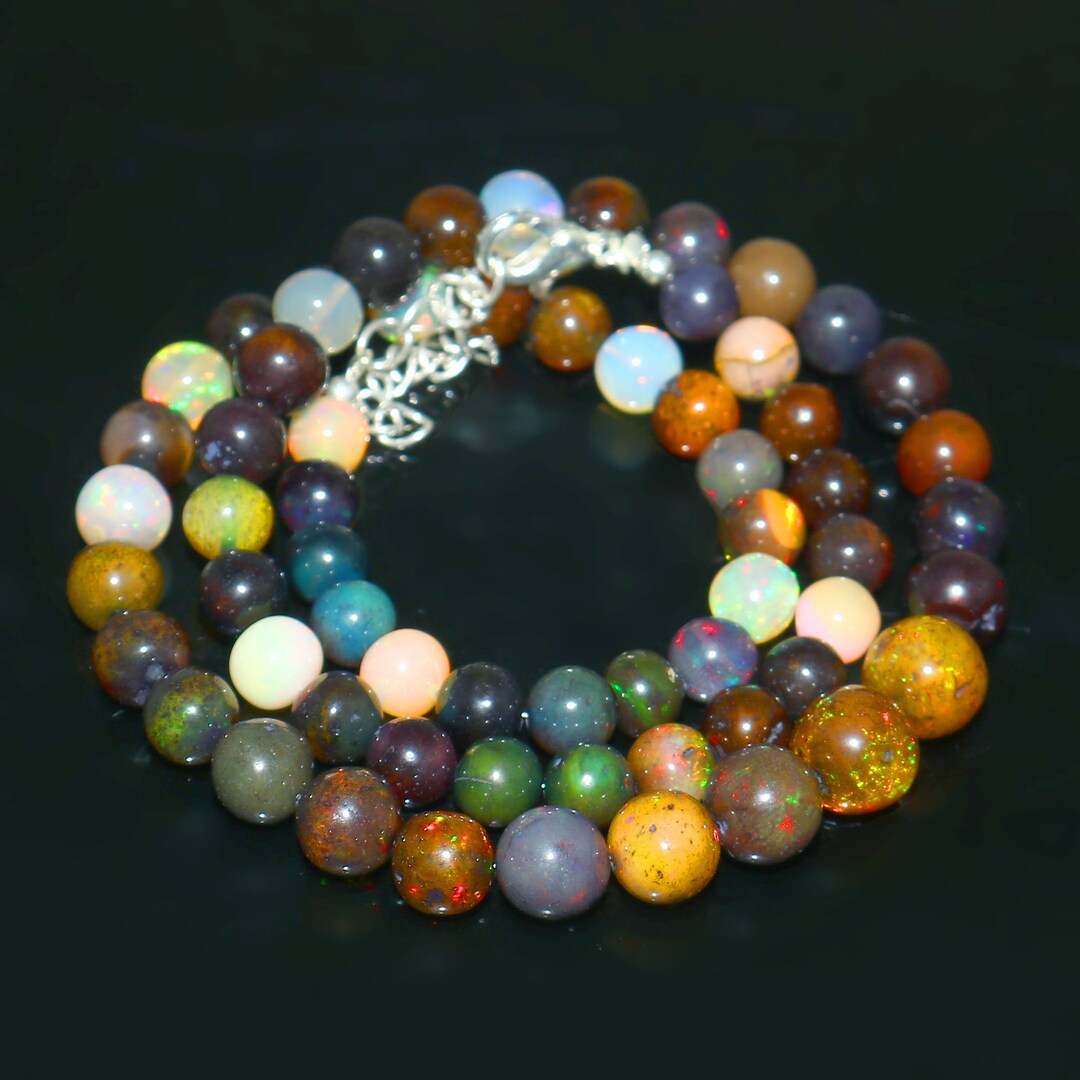 Smooth Opal Balls Wholesale Opal Beads Real Opal Beads Multi Fire Opal ...