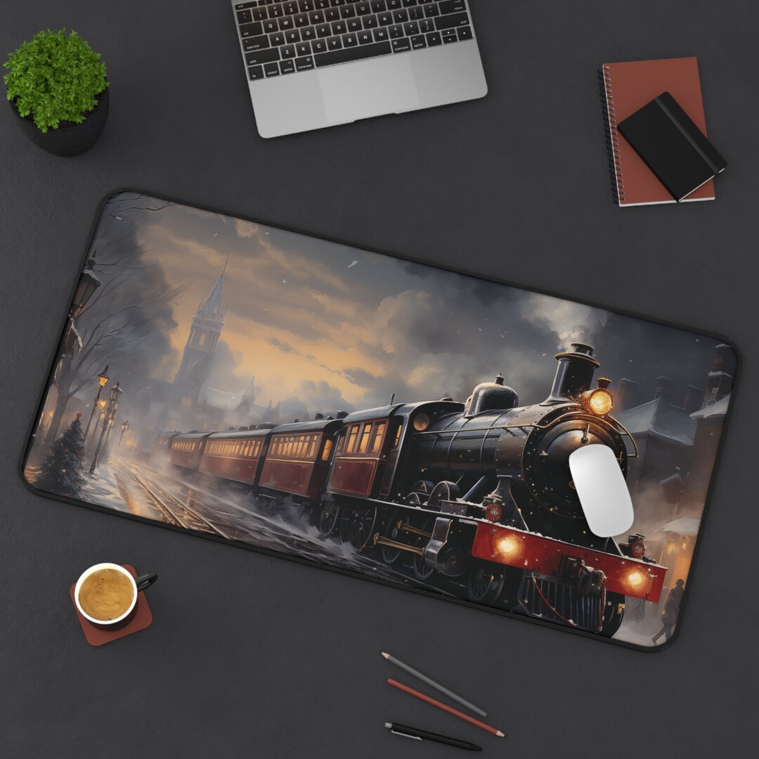 Steam Train Themed Large Mouse Pad Vintage Style Desk Essential for ...