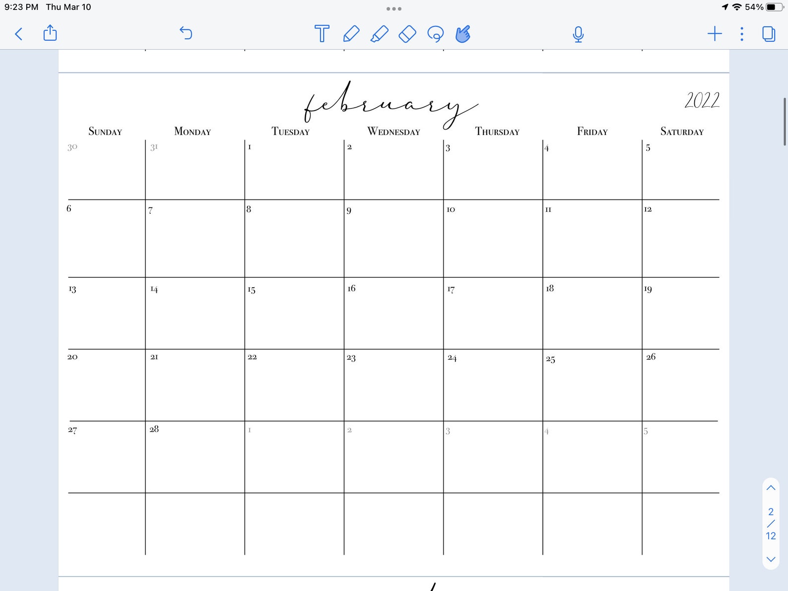 Printable Calendar 2022 | Digital Monthly Planner 2022 | Instant ...