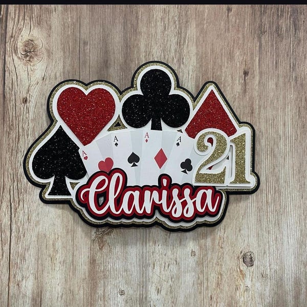 Playing Card Cake Topper - Etsy