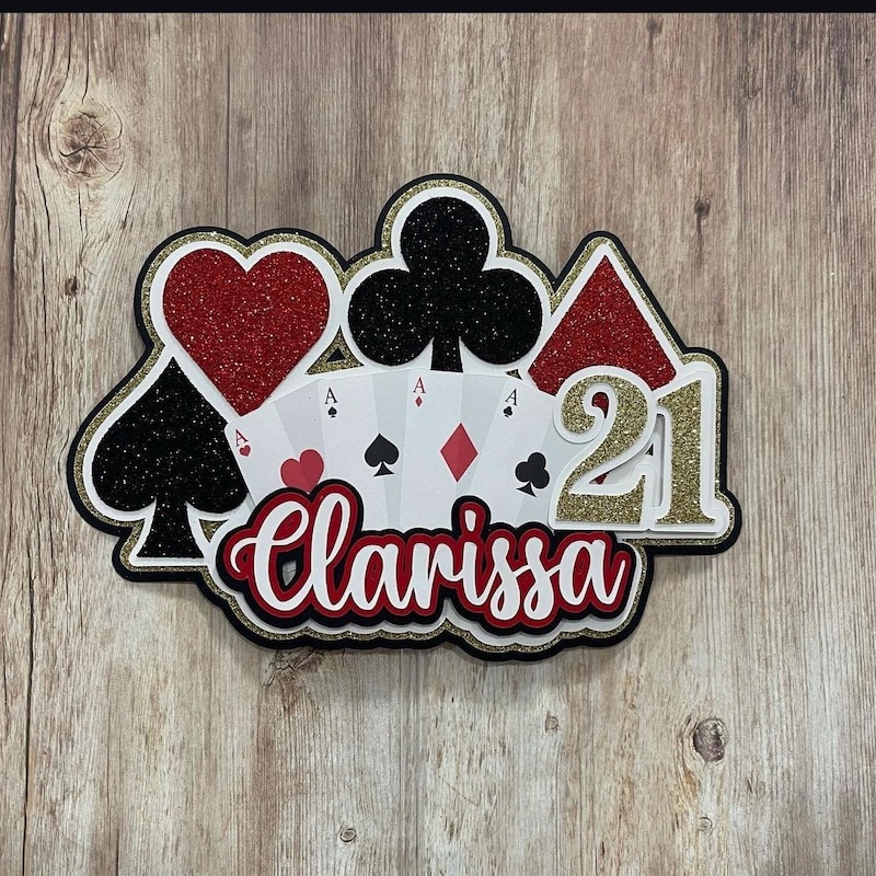 Playing Card Cake Topper - Etsy