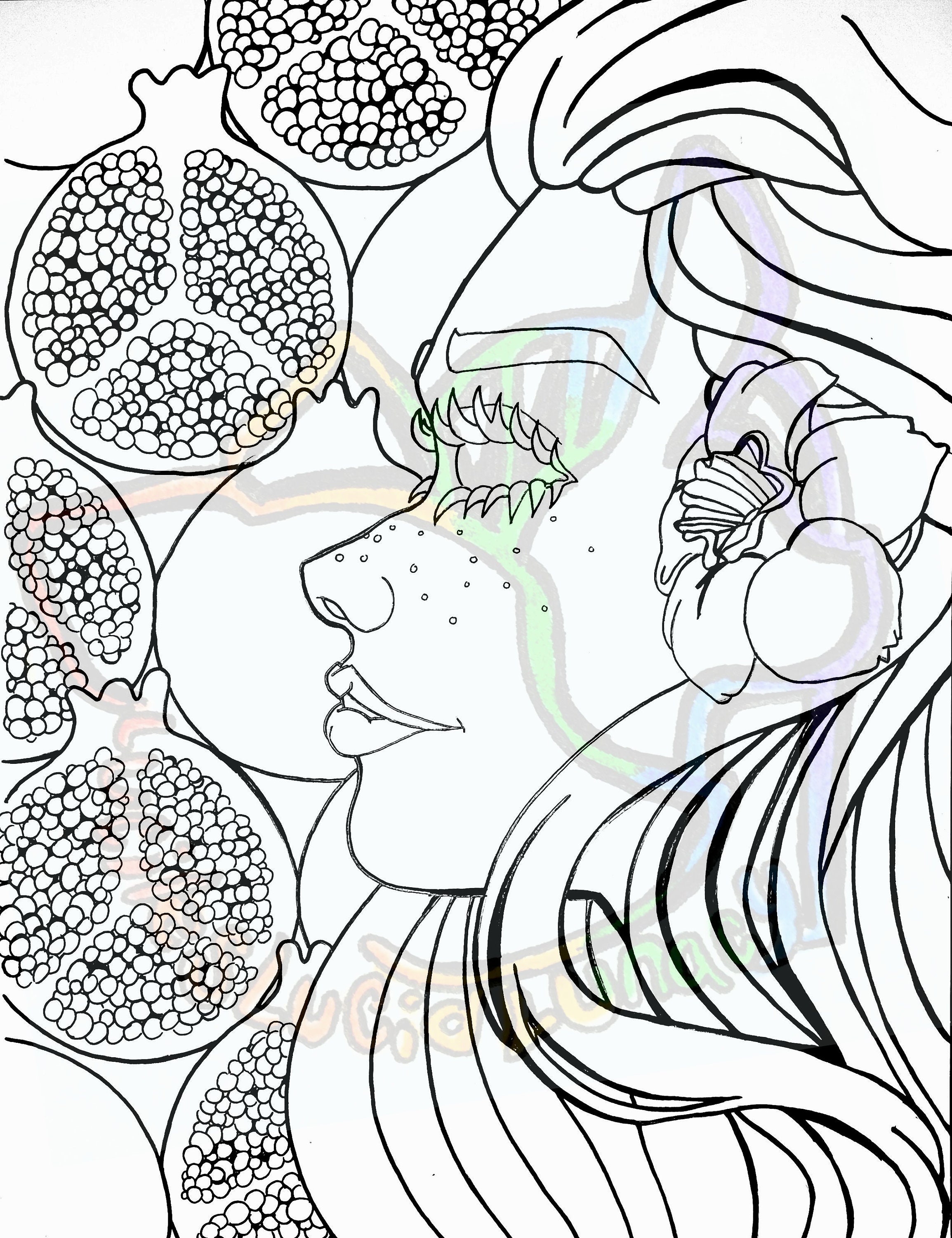 Persephone Adult Coloring Page - Etsy