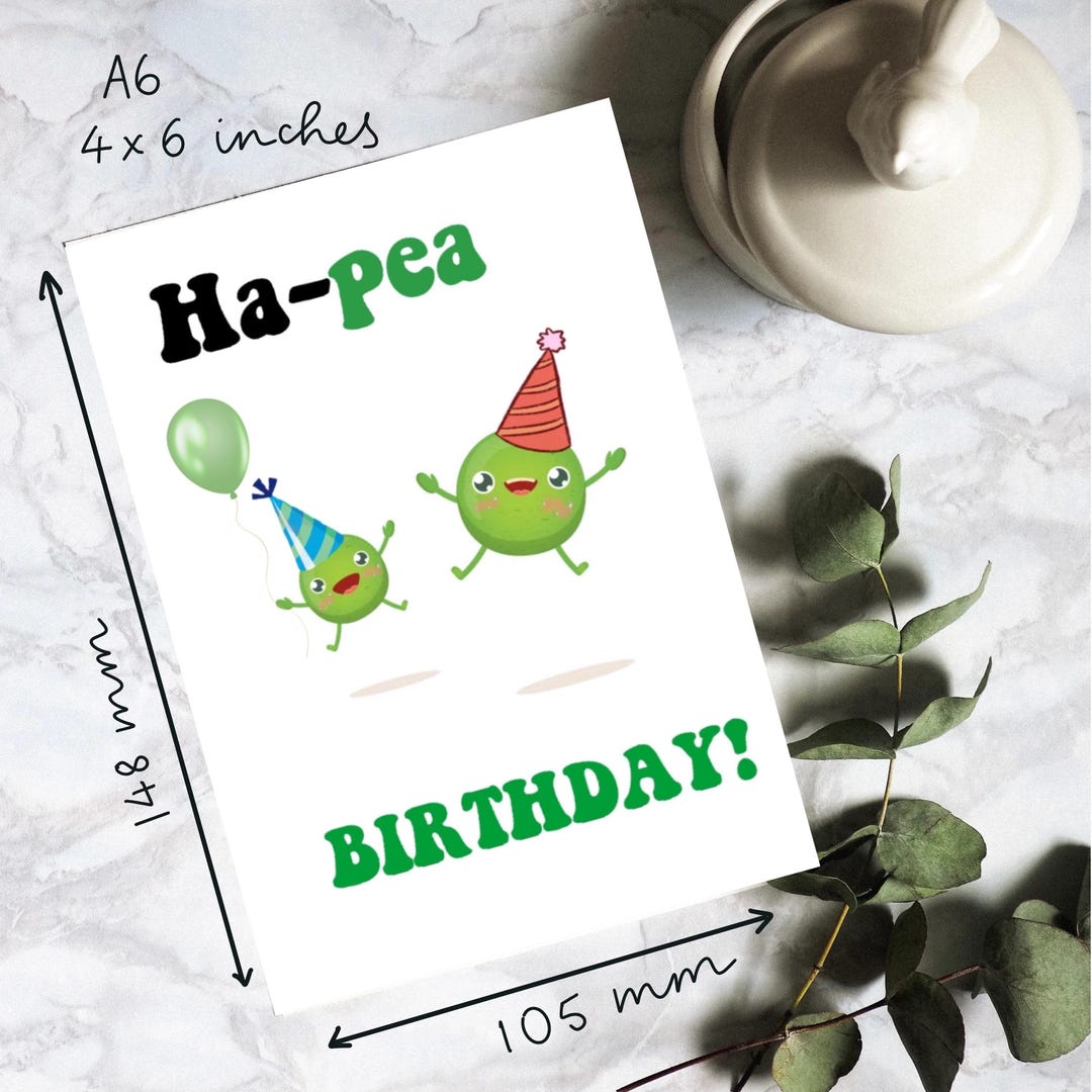 Ha-pea Birthday Card, Happy Birthday Card, Perfect Card for Everyone ...