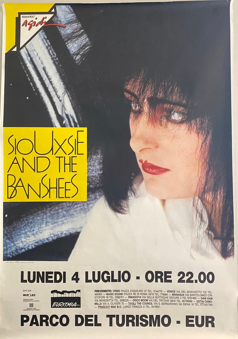 Siouxsie & the Banshees Original Vintage Gig Poster Rome 1985 - Etsy