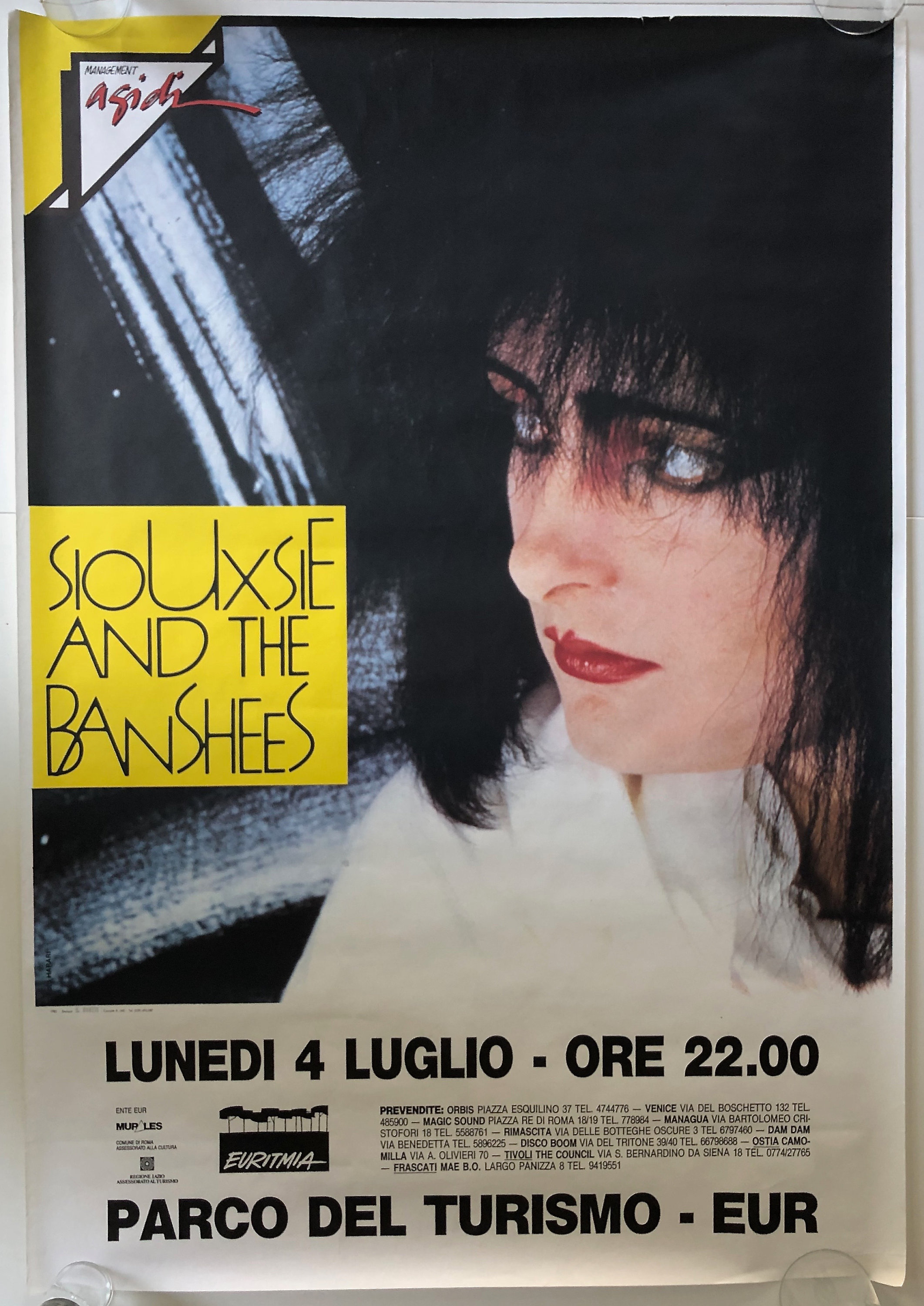 Siouxsie & the Banshees Original Vintage Gig Poster Rome 1985 - Etsy UK