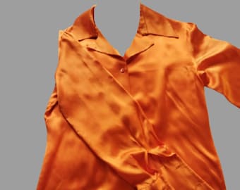 Orange Silk Blouse - Etsy