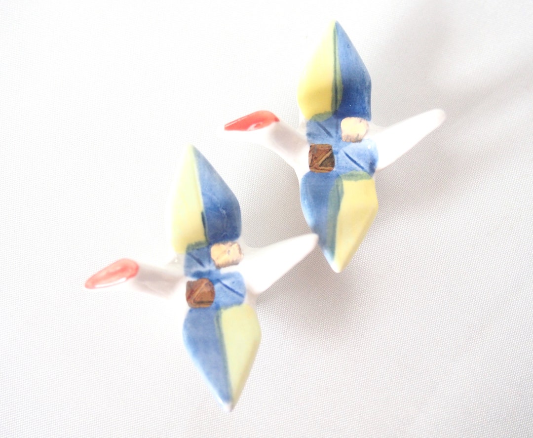 Cute Ceramic Hashioki - Chopstick / Cutlery Rest - Origami Cranes - Etsy