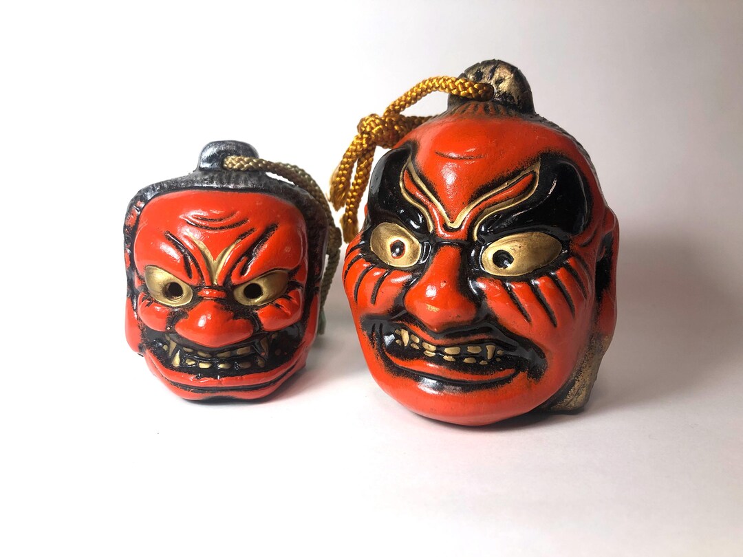 Japanese Guardian Deity Clay Bell - Takachiho Yokagura Festival - Etsy