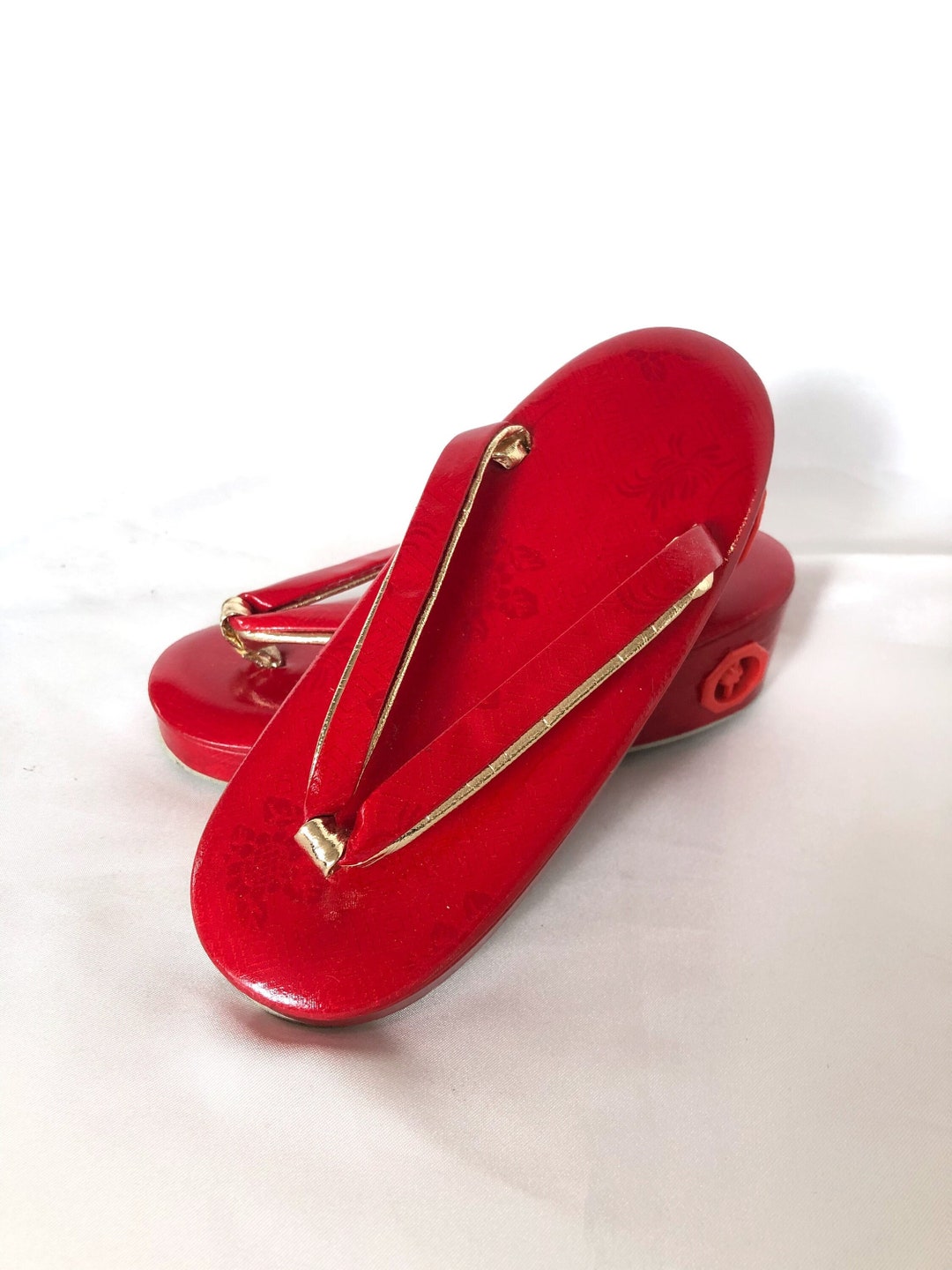 Vintage Red Zori With Bells - Traditional Japanese Shoes for Kids - Etsy