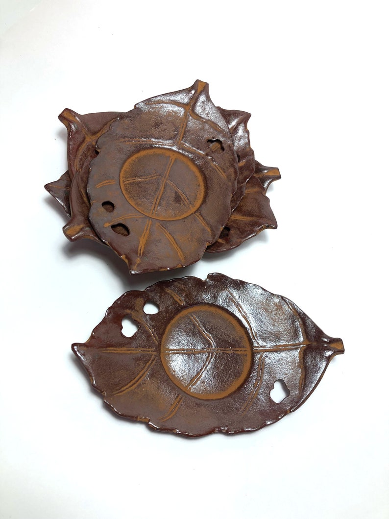 Iron Cast Mini Plates - Cup Saucers - Fallen Sakura Tree Leaves - Etsy
