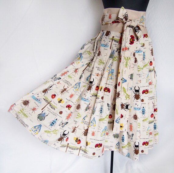 Insect Encyclopedia Midi Wrap Cotton Skirt - Etsy