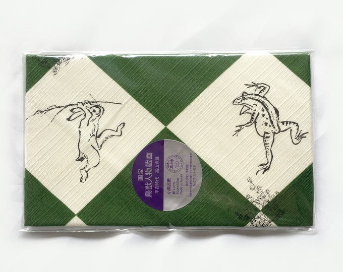 Japanese Cotton Furoshiki - Choju Giga - Scrolls of Frolicking Animals ...
