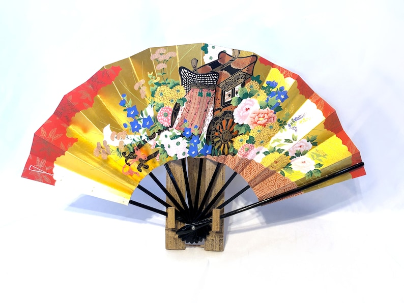 Decorative Paper Fan With a Bamboo Stand Different Patterns - Etsy