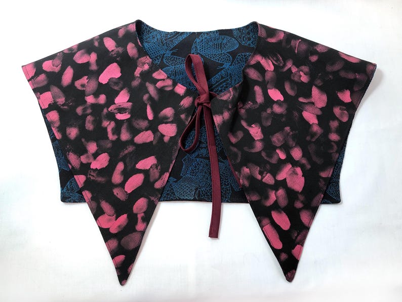 Handmade Reversible Sailor Collar - Kimono Remake - Blue Butterflies ...
