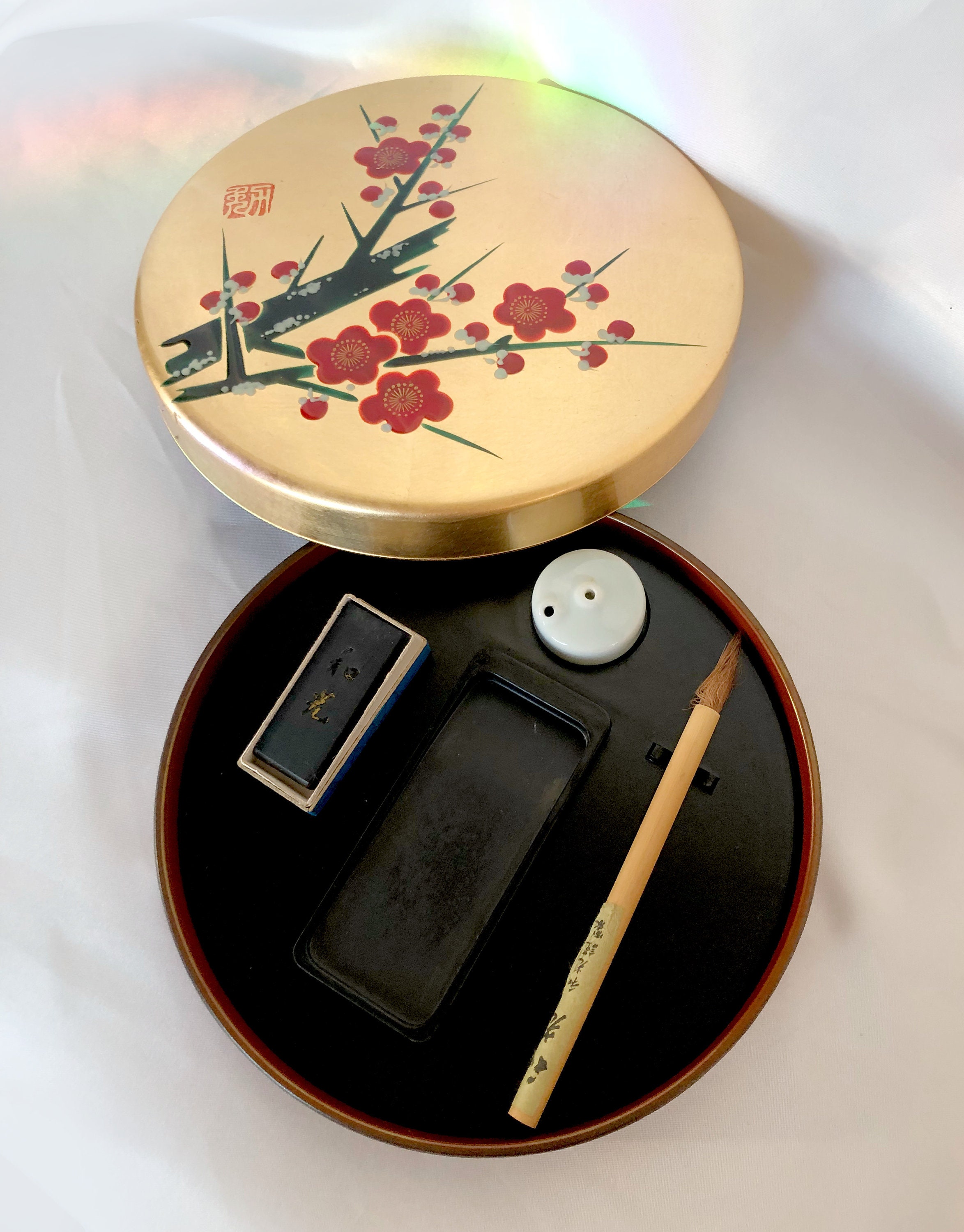 Portable Japanese Calligraphy Set Plum Blossoms Full Set Etsy