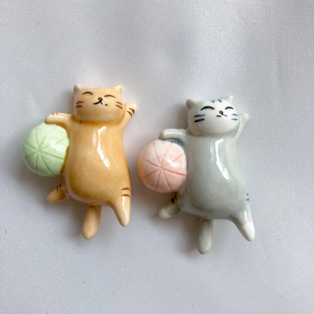 Cute Ceramic Hashioki Chopstick / Cutlery Rest Playful Kittens - Etsy