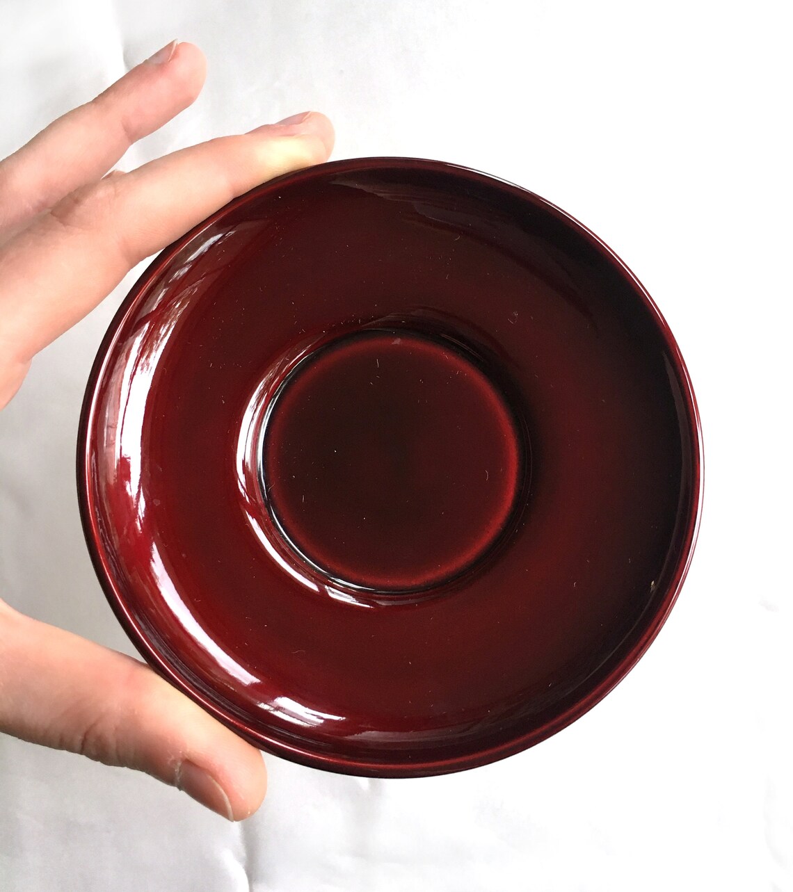 Small Japanese Wooden Plates - Wooden With Semi Transparent Red Lacquer ...