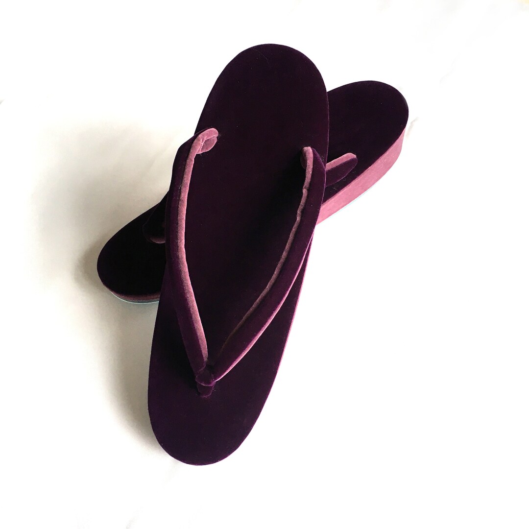 Cute Vintage Japanese Zori - Purple Velvet - Etsy