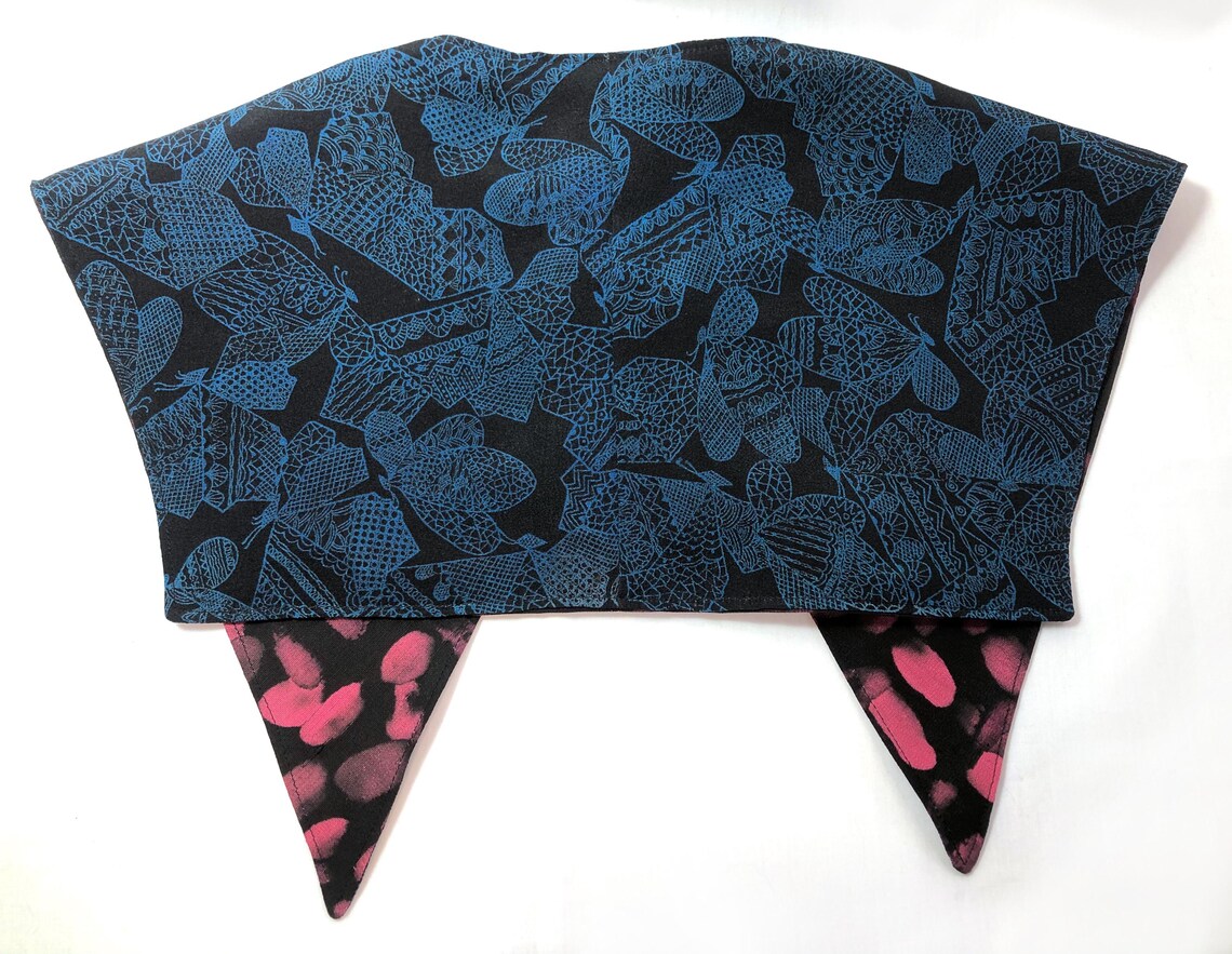Handmade Reversible Sailor Collar - Kimono Remake - Blue Butterflies ...