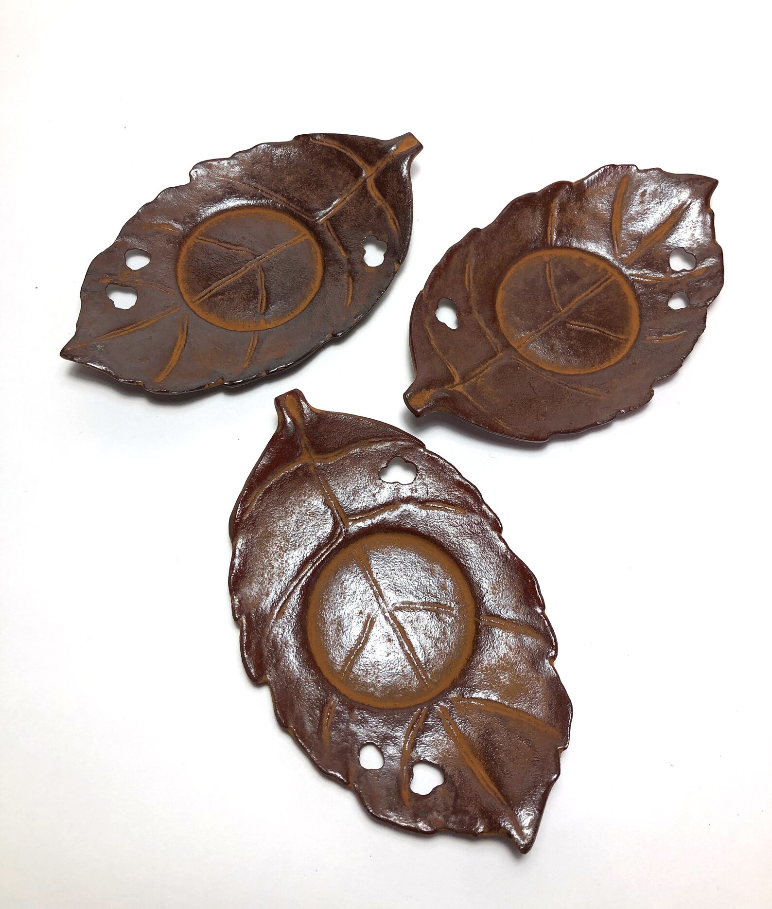 Iron Cast Mini Plates - Cup Saucers - Fallen Sakura Tree Leaves - Etsy