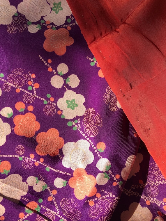 Vintage kimono Taisho Roman style - bright purple wit… - Gem