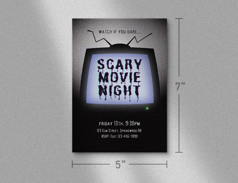 Scary Movie Watch Party Invitation Customizable Template - Etsy