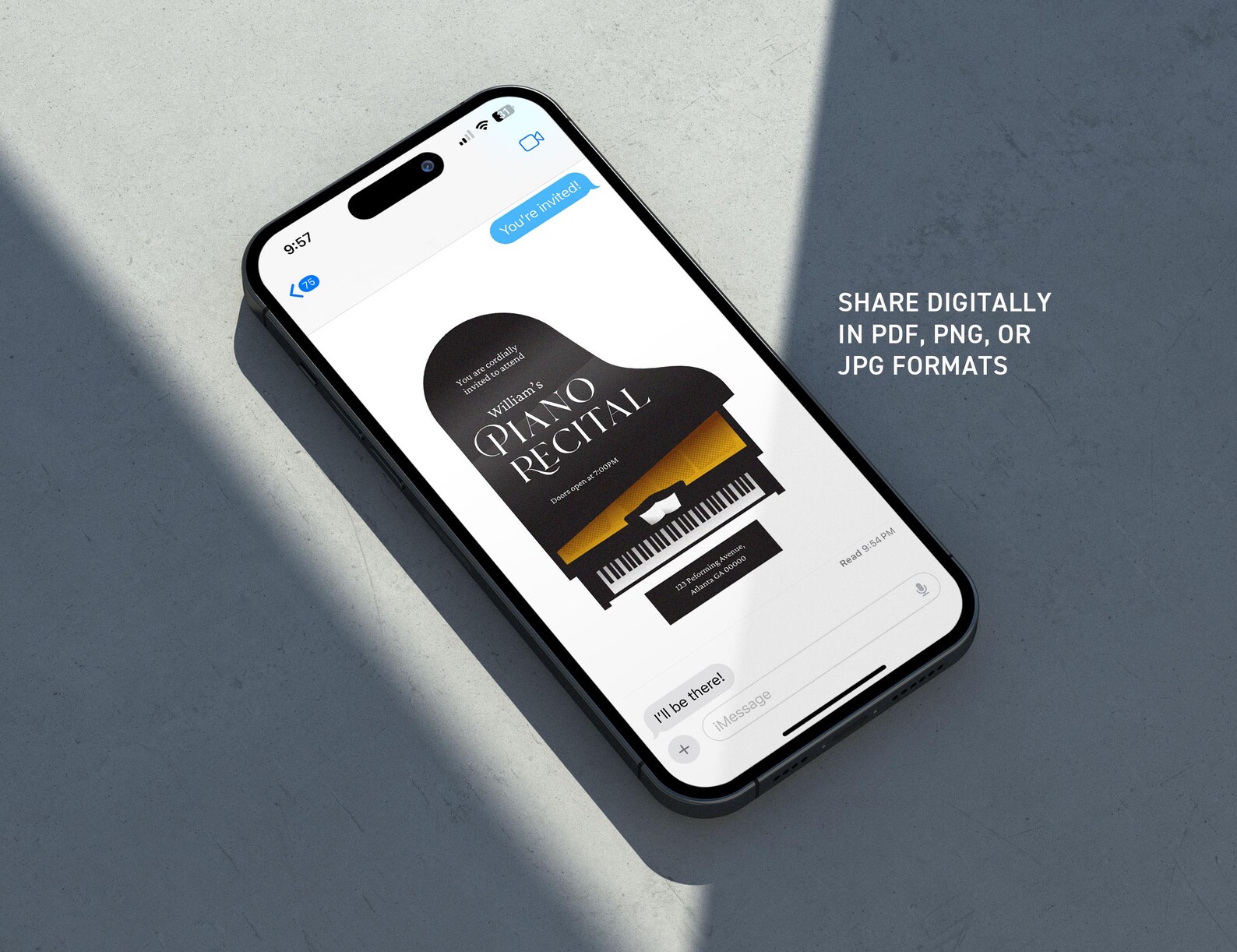Piano Recital Invitation – Customizable Template - Etsy