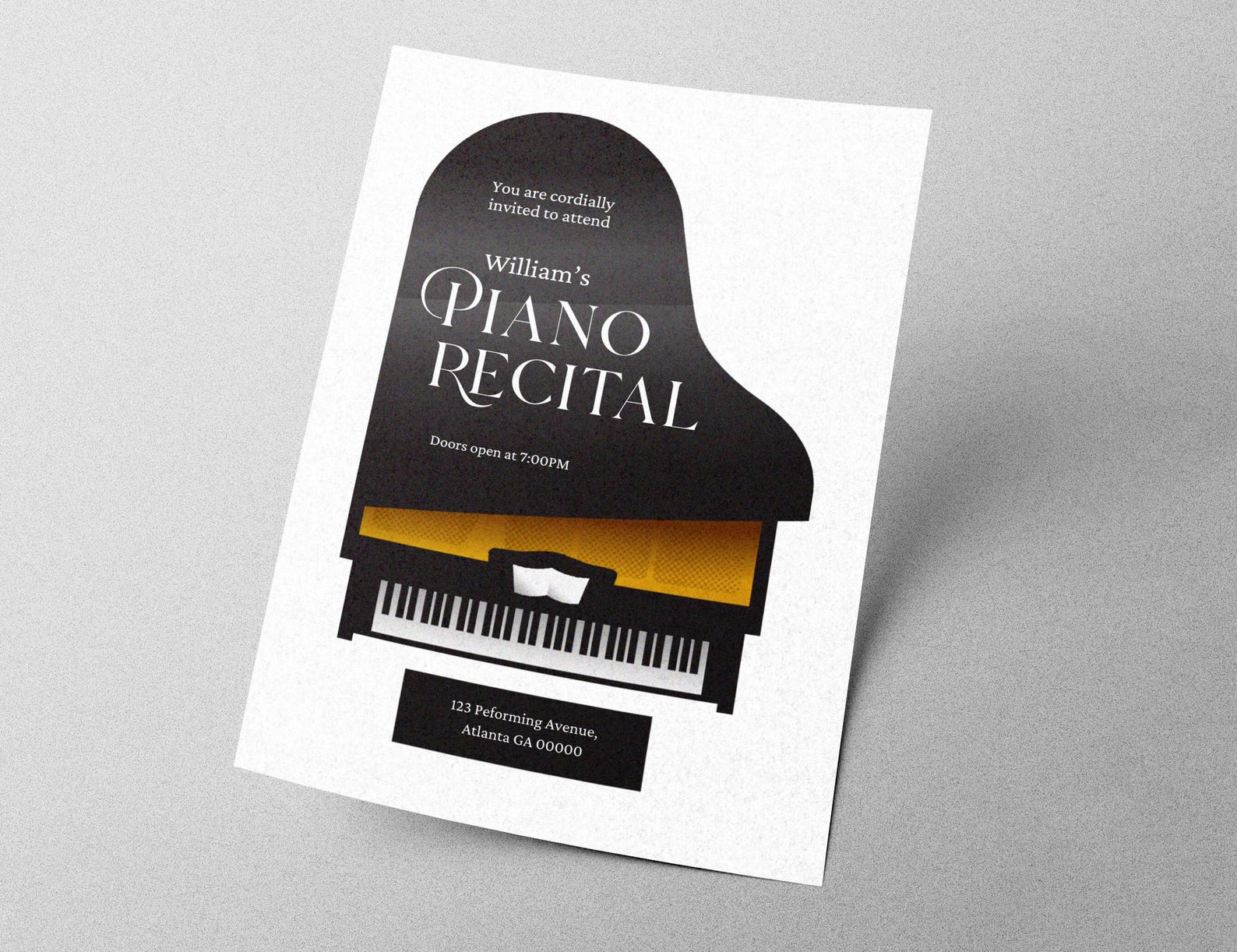 Piano Recital Invitation – Customizable Template - Etsy