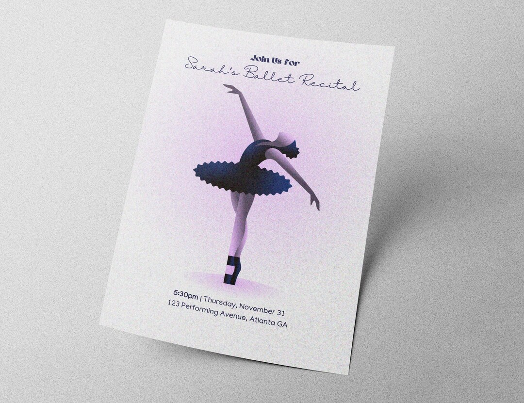 Ballet Dance Recital Invitation Customizable Template - Etsy
