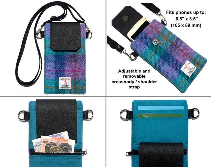 Harris Tweed Crossbody Phone Bag & Wallet, Women's Small Mobile Case ...