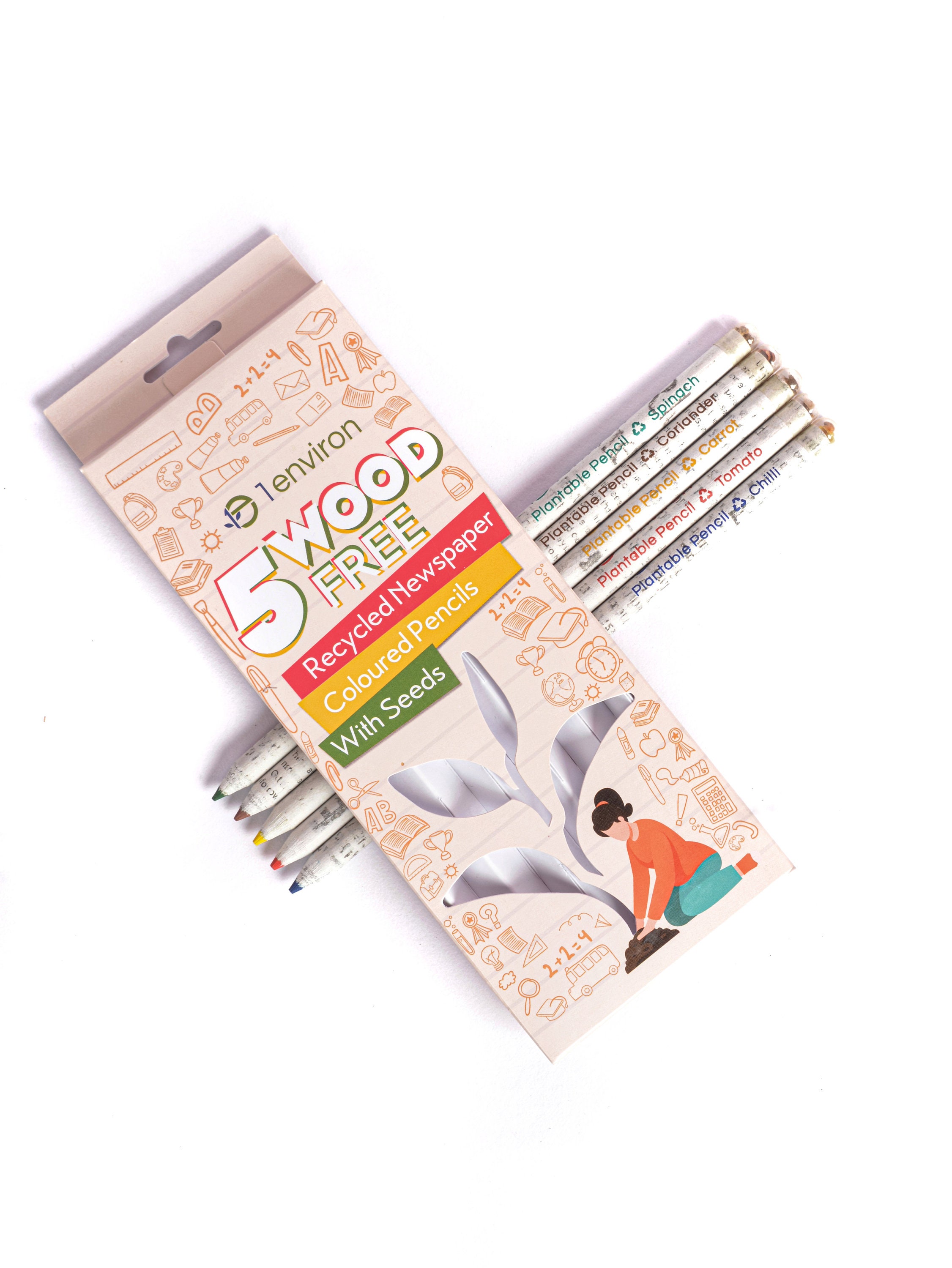 Plantable Recycled & Wood-free Colour Pencils With Seeds | Eco Friendly ...