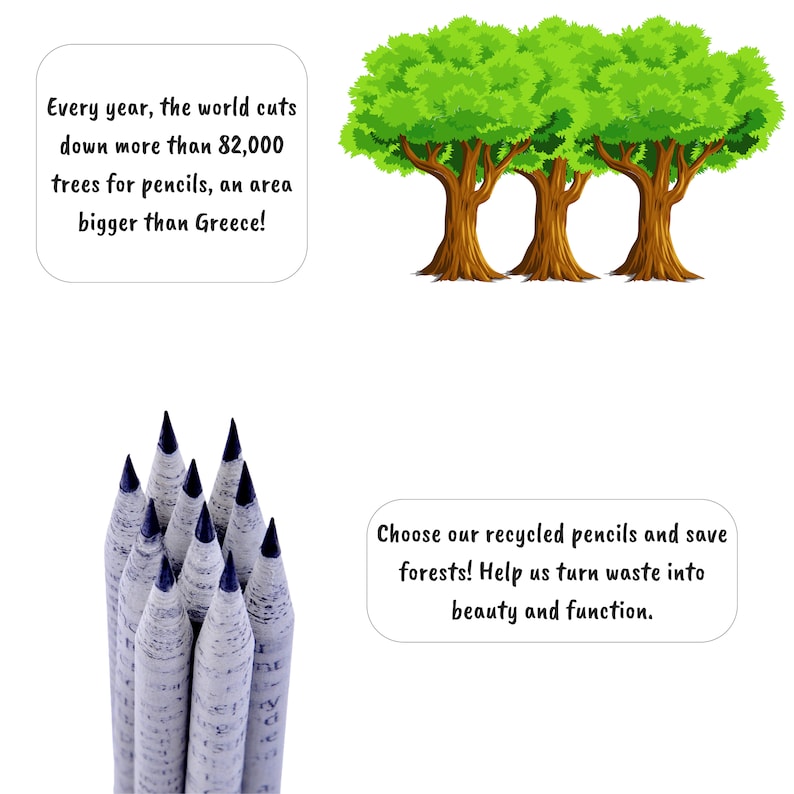 Eco Friendly Recycled Newspaper HB Pencils | Party Bag Filler | Party ...