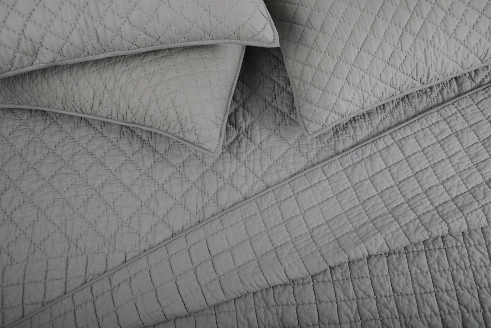 Handmade Organic Quilt Set Blanket Coverlet 1 Quilt + 2 Pillow Shams ...