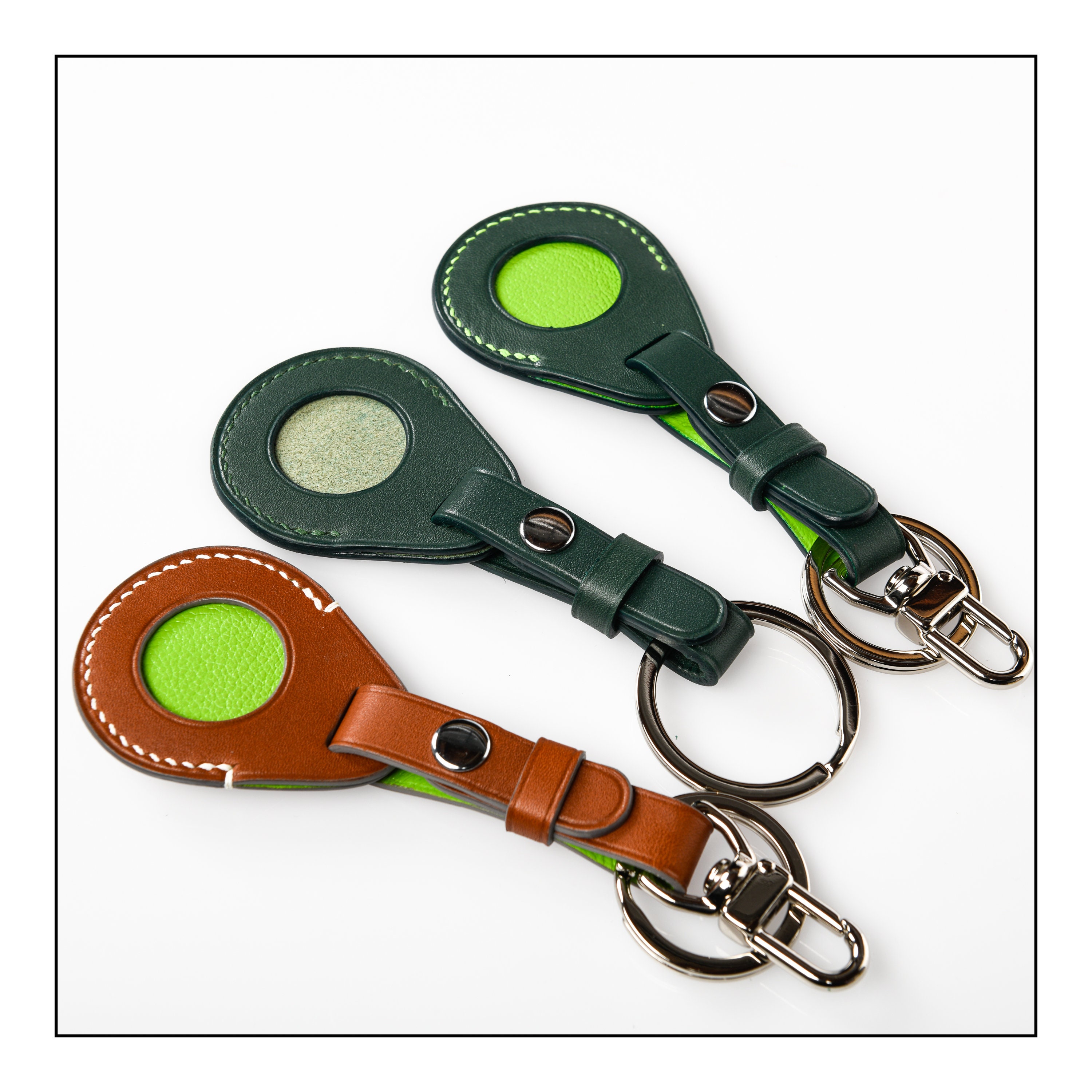 Digital PDF Pattern for Avocado Apple AirTag Leather Key Ring Snap ...