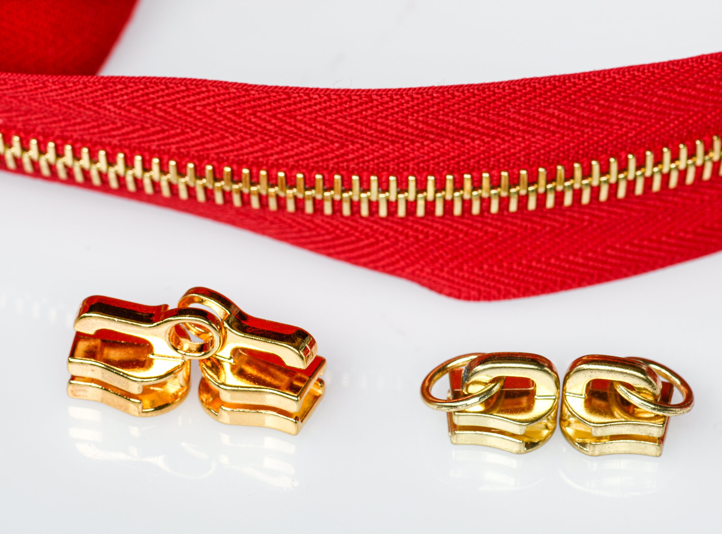 RIRI M6 mati Slider Zipper Pull Pulley 1 Pair Gold or Silver Fits Riri ...