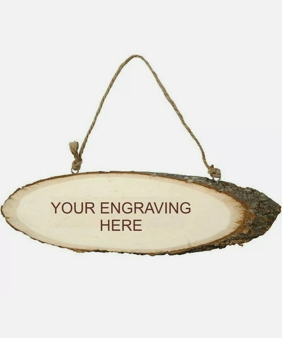 Wooden Log Door Personalised Sign Laser Engraved | Etsy