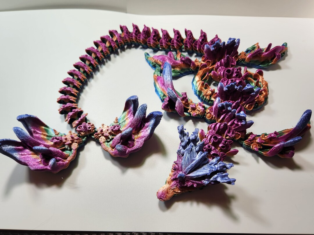 3D Printed Articulating Coral Reef Dragon - Etsy