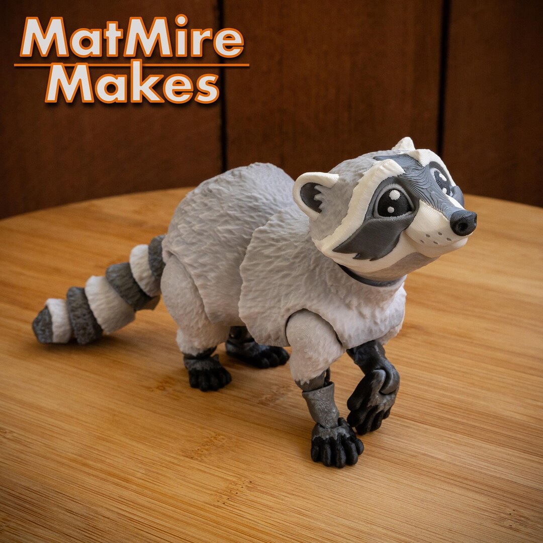 3D Printed Articulated Raccoon! - Etsy