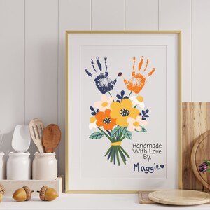 Mother's Day Craft Handprint Art. Birthday Activity Floral Bouquet ...